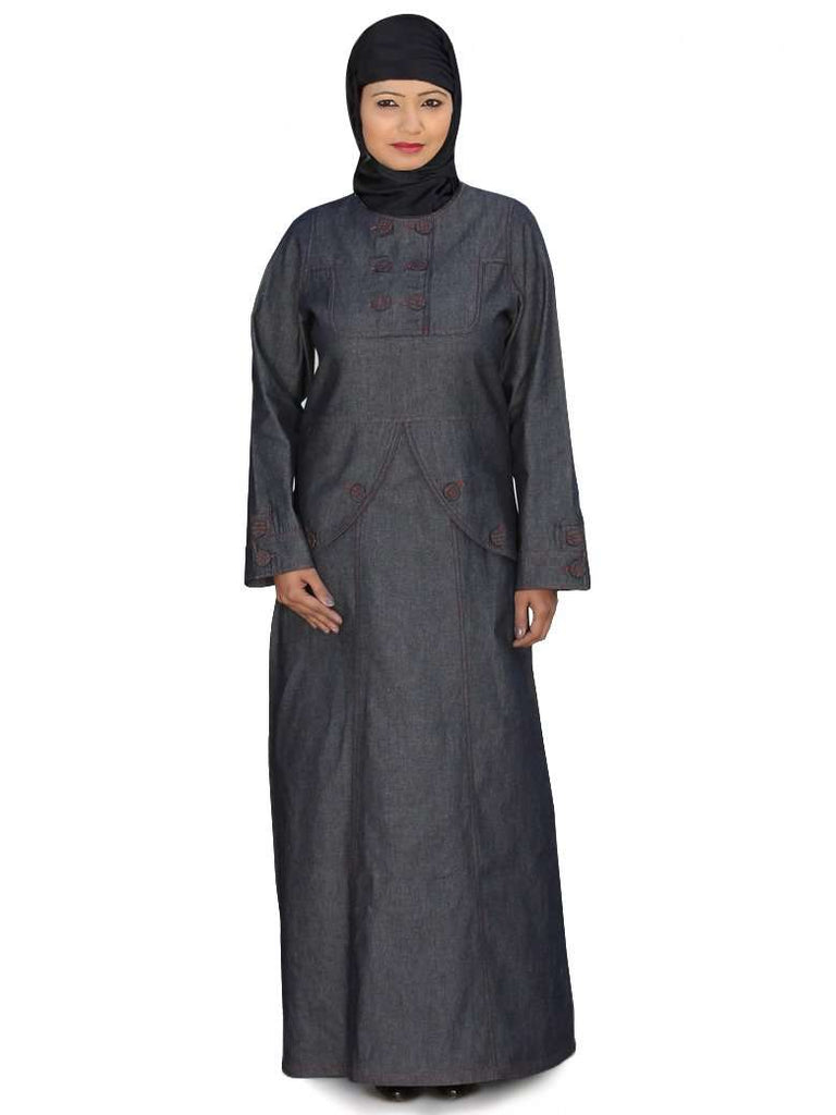 Buy Denim Abaya Online at Low Prices | Stylish Denim Abayas – MyBatua.com