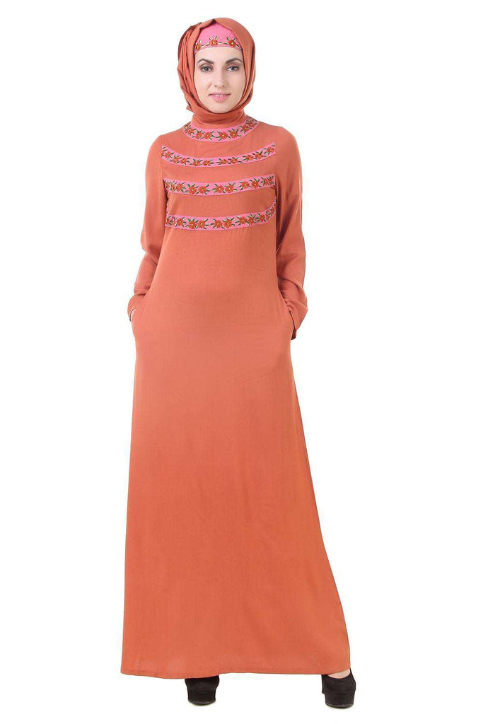 Buy Tahiyah Red Abaya Online | MyBatua – MyBatua.com